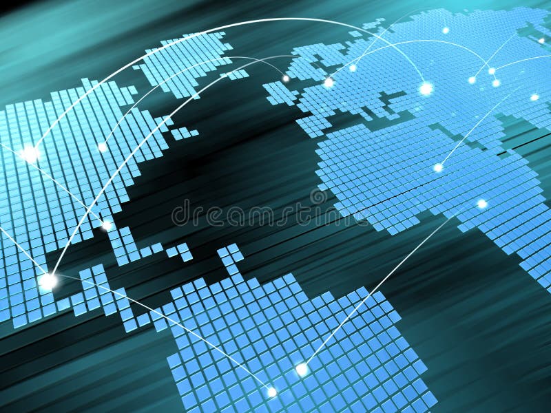 Digital world map stock illustration. Illustration of burn - 694460
