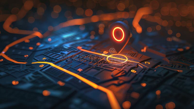 A Digital Map Display Showing GPS Coordinates of a Specific Location ...