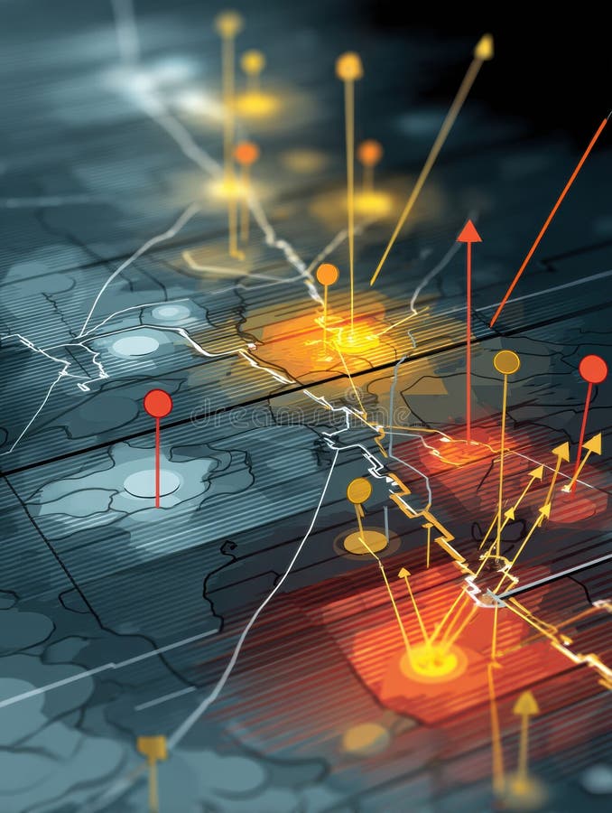 Digital Map Displays Active Conflict Points and Export Arrows ...