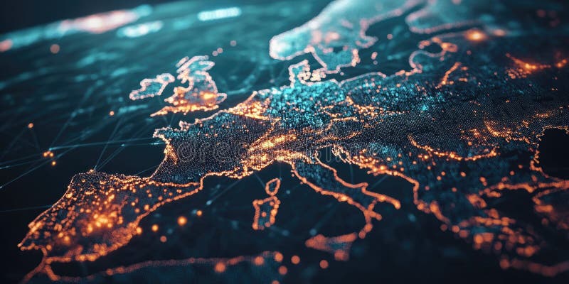 Digital Map of Europe stock photo. Image of cybernetic - 364300680