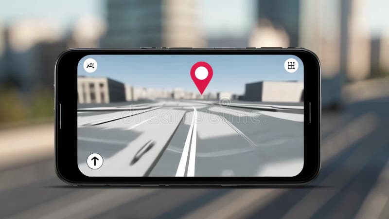 Digital Map Interface Showing Live Gps Tracking, Navigating Urban ...