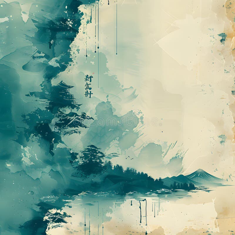 Minimalist Japanese Map Illustration - Soft Colors Stock Illustration ...