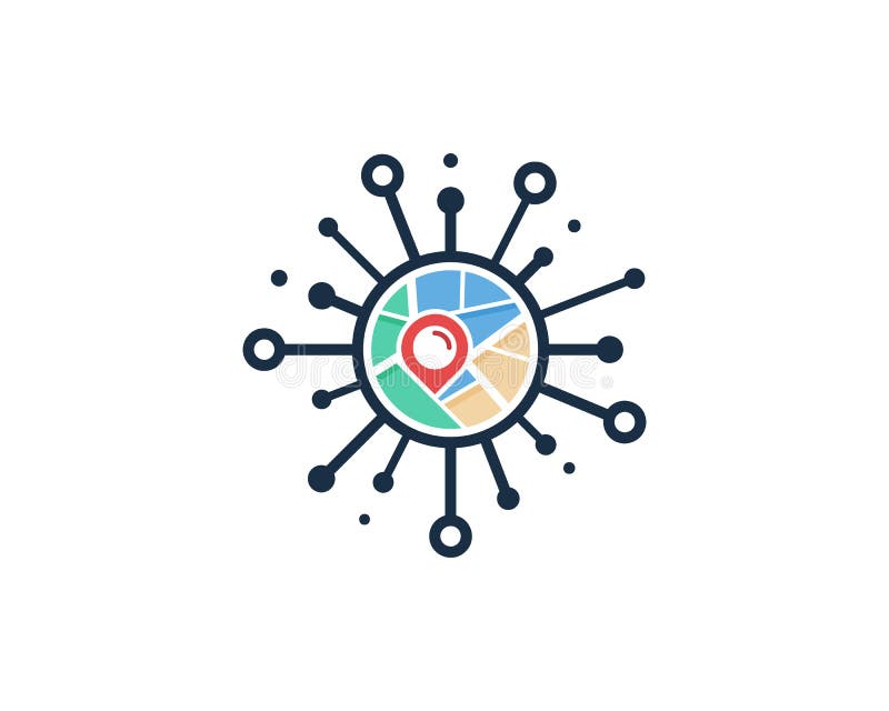 Digital Map Logo Icon Design Stock Vector - Illustration of branding ...