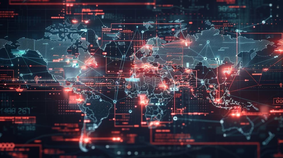 A Digital Map with Multiple Points Marked Depicting the Global Scale of ...