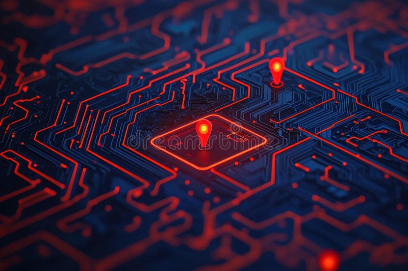 Digital Map Navigation Circuit Board GPS Location Tracking Technology ...