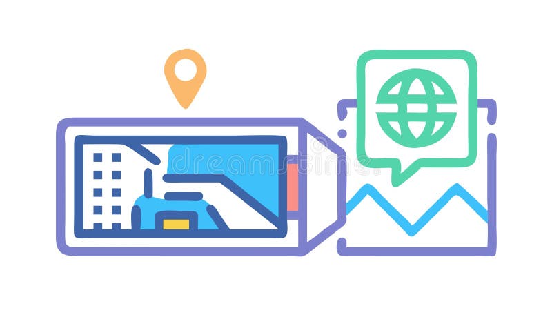 Digital Map Navigation with Location Pin and World Icon. Vector Design ...