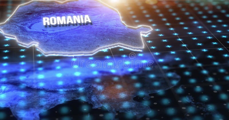 Digital, Map and Romania on an Information Technology or Virtual World ...