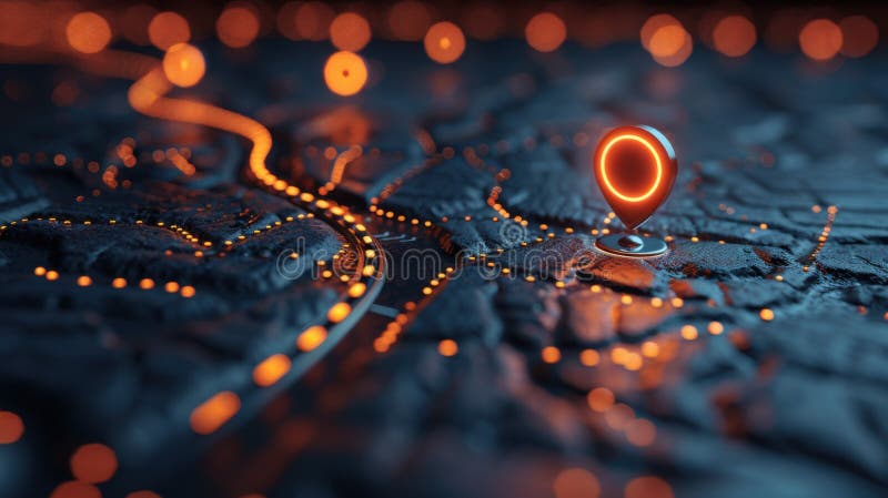 Digital Map Showing Location with Two Icons Representing Artificial ...