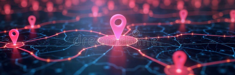 Digital Map Shows Advanced Delivery Routes. AI Integrated System for ...