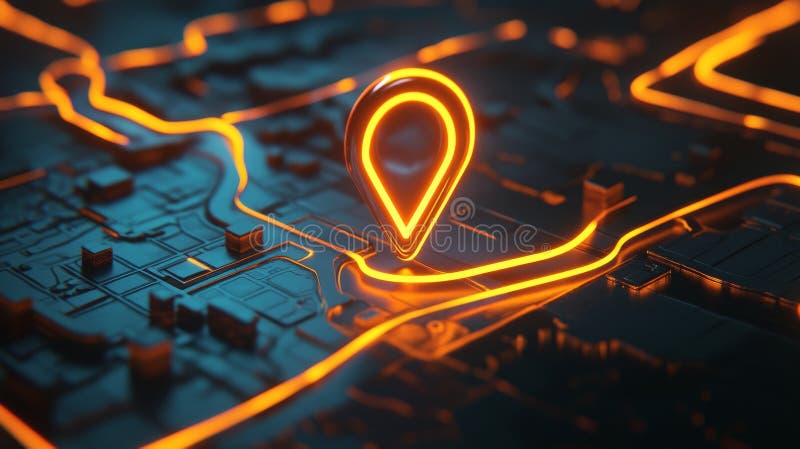 In this Digital Map, Two Pins Indicate a Location, Representing the ...