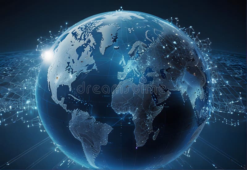 Global Network and Connectivity, Data Transfer and Cyber Technology, Information Stock ...