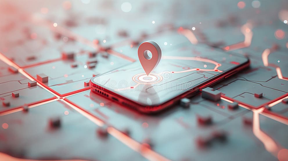 Digital Map Virtual Boundaries Location Pin Mobile Device Stock Photos ... Digital Map Virtual Boundaries Location Pin Mobile Device Stock Photos ...