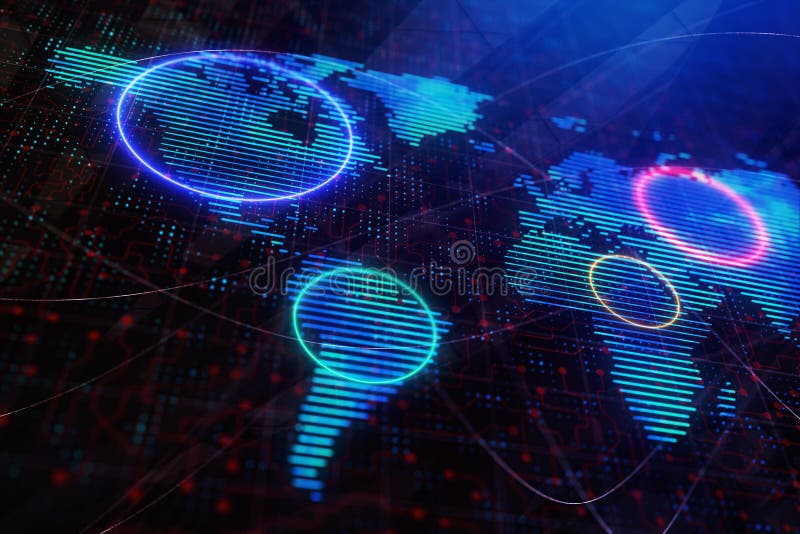 Digital globe background stock illustration. Illustration of hologram ...