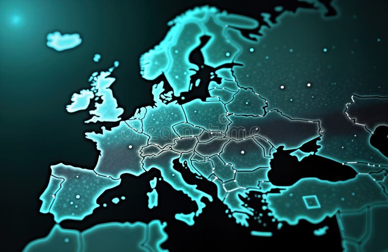 Digital Map of Western Europe Network Connectivity. AI-powered Global ...