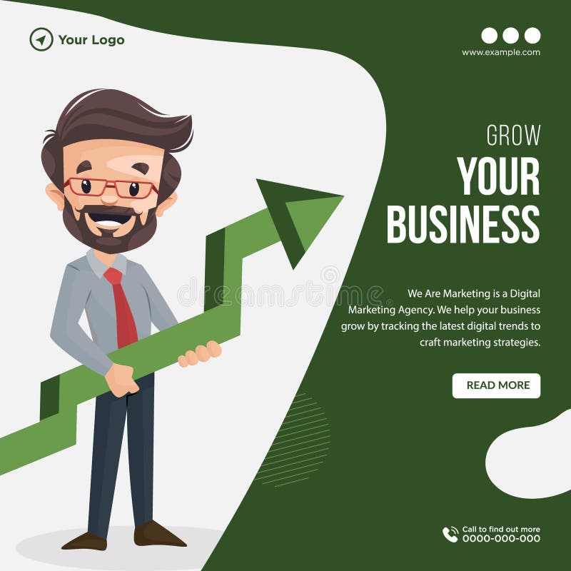 Banner Design of Grow Your Business Stock Vector - Illustration of ...