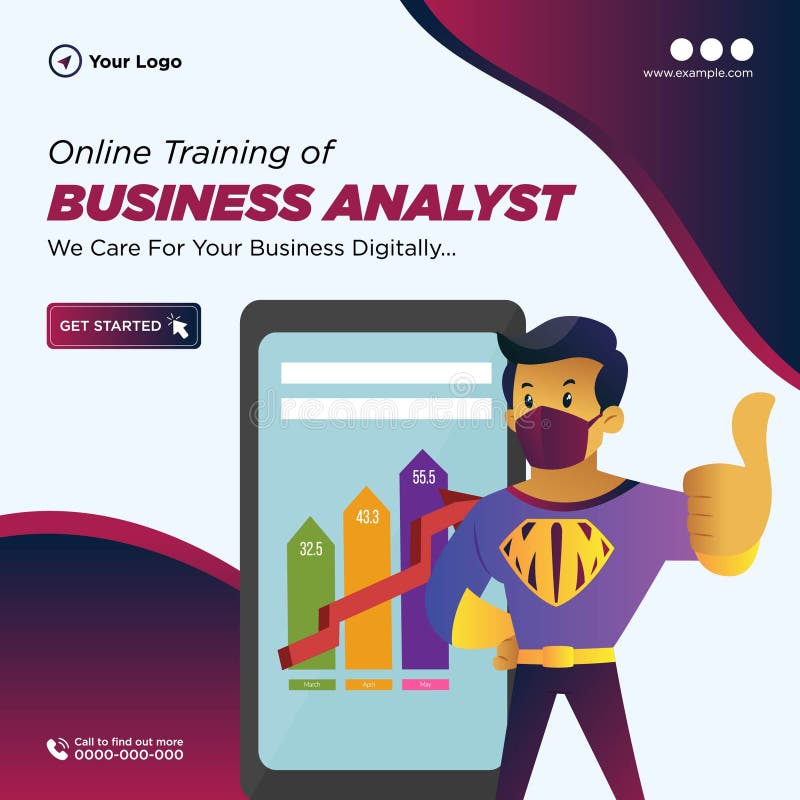 Banner Design of Online Training Business Analyst Stock Vector ...