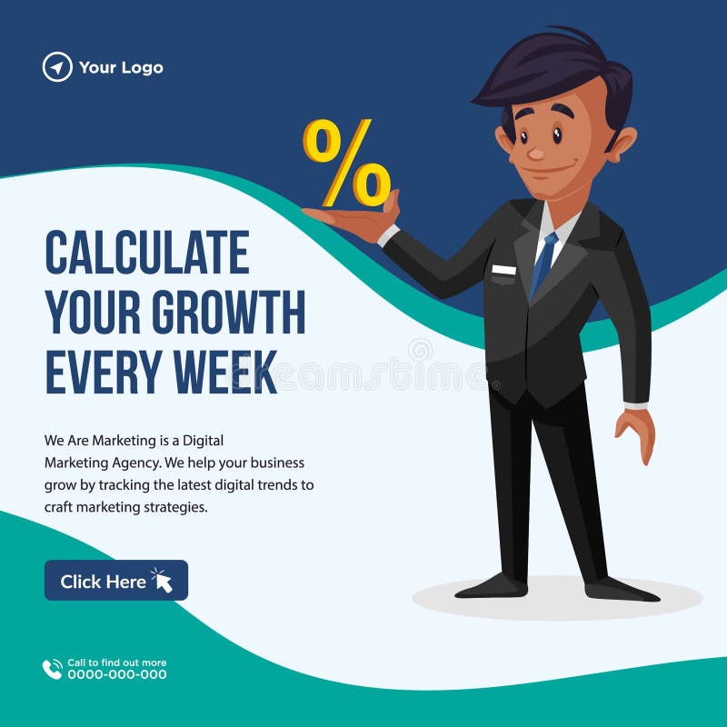 Banner Design of Calculate Your Growth Every Week Stock Vector ...