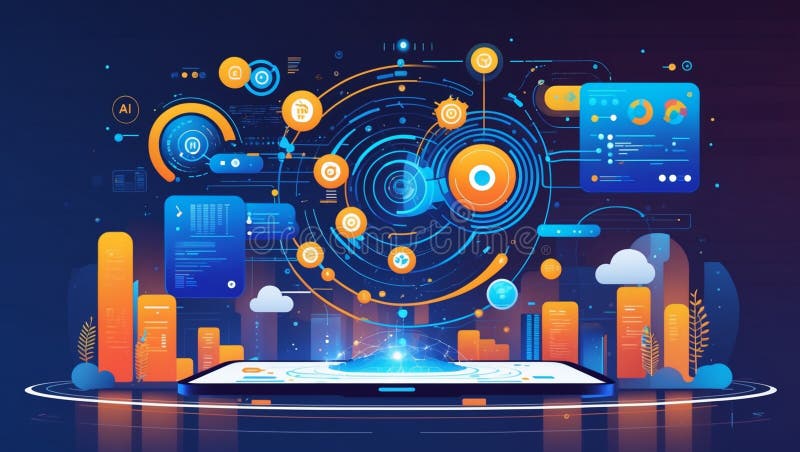 Digital Marketing and Analytics Dashboard Stock Illustration ...