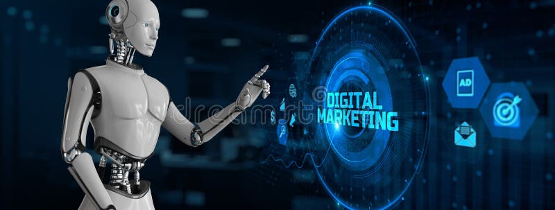 DIgital Marketing Online Advertising Internet Technology Concept ...