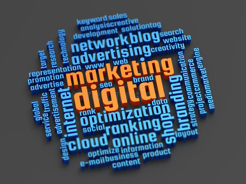 Digital Marketing Background Stock Illustration - Illustration of ...