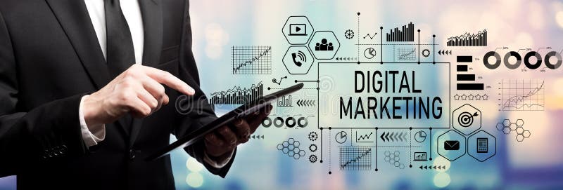 Digital Marketing with Businessman Stock Photo - Image of diagram ...