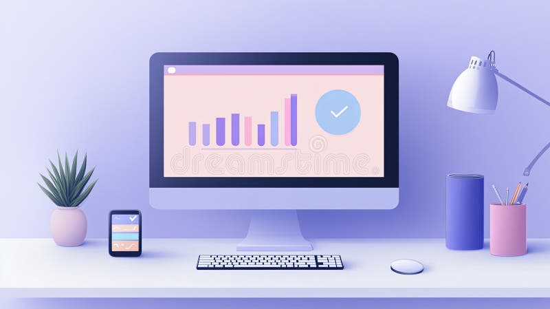 A Digital Marketing Campaign Mockup Displayed on a Clean Desktop Setup ...