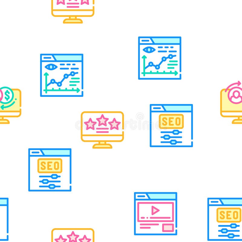 Digital Marketing Collection Icons Set Vector Illustrations Stock ...