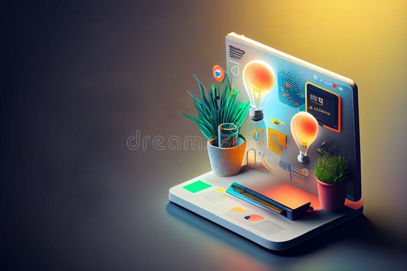 Digital Marketing Concept Background. Illustration AI Generative Stock ...