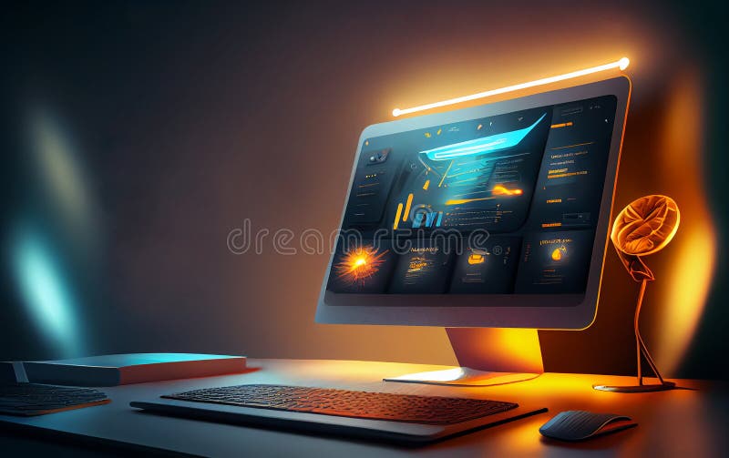 Digital Marketing Concept Background. Illustration AI Generative Stock ...