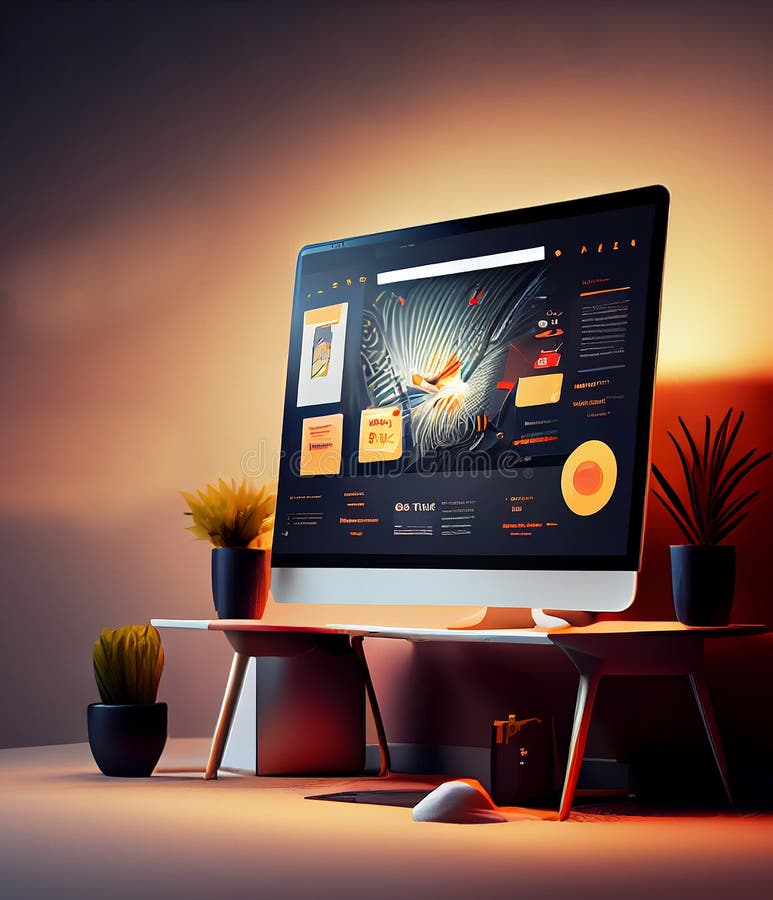 Digital Marketing Concept Background. Illustration AI Generative Stock ...