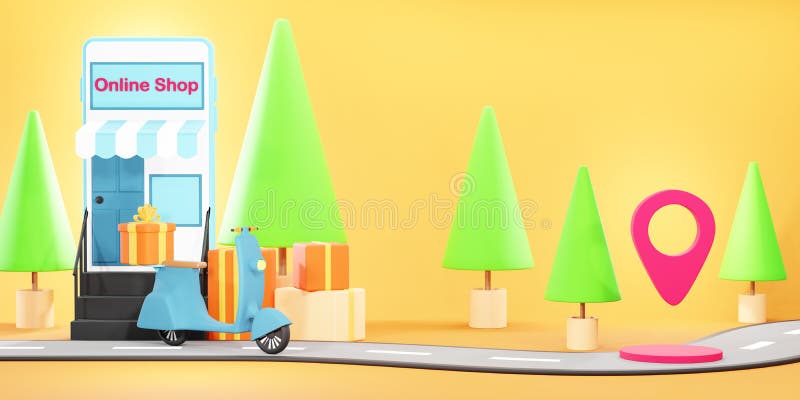 Digital Marketing Concept, Online Delivery Service Concept, Online ...