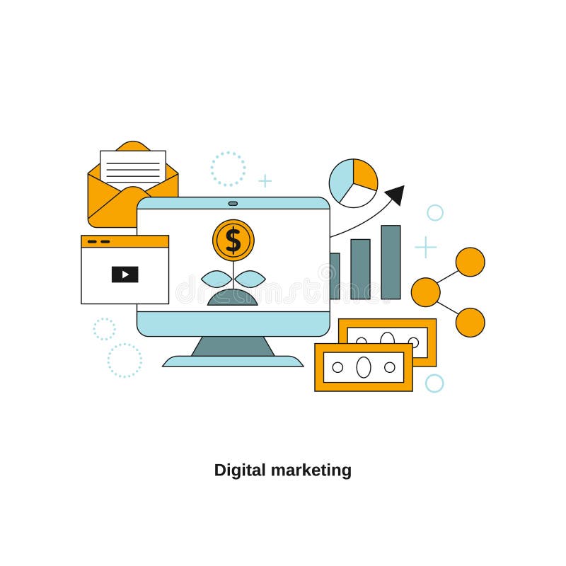 Digital marketing concept stock vector. Illustration of communication ...