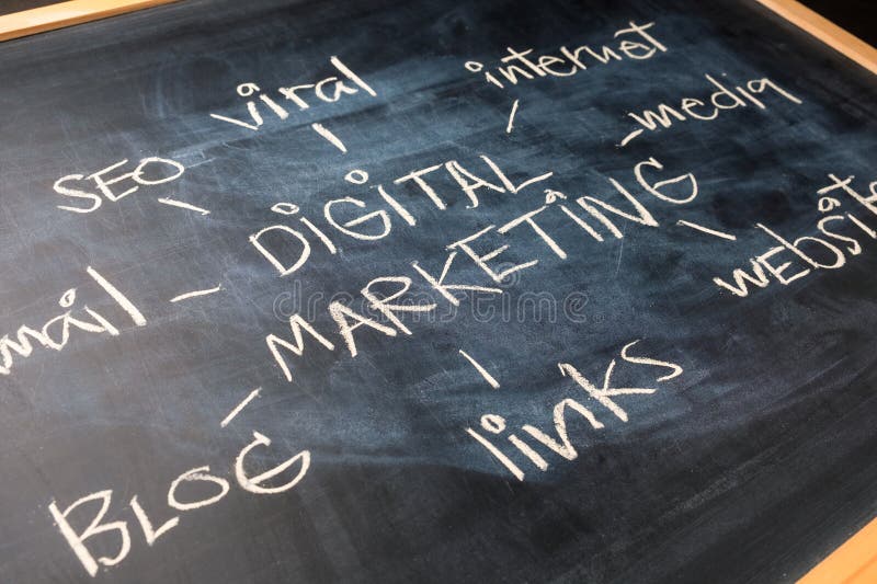 Digital Marketing Concept on Chalkboard Stock Image - Image of ...
