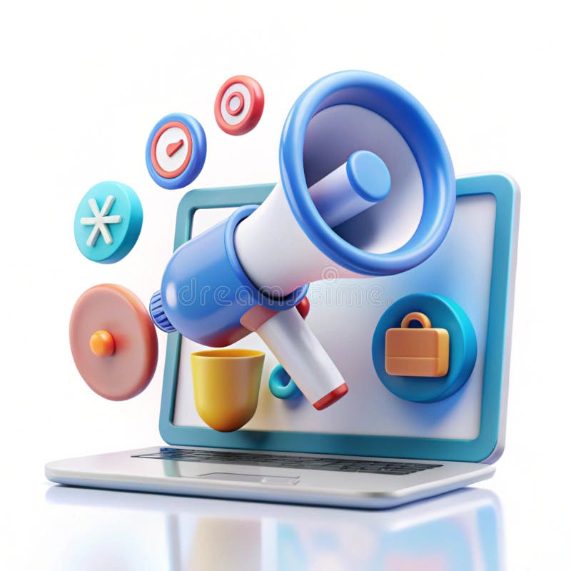 Digital marketing 3D stock photo. Image of commerce - 356566210