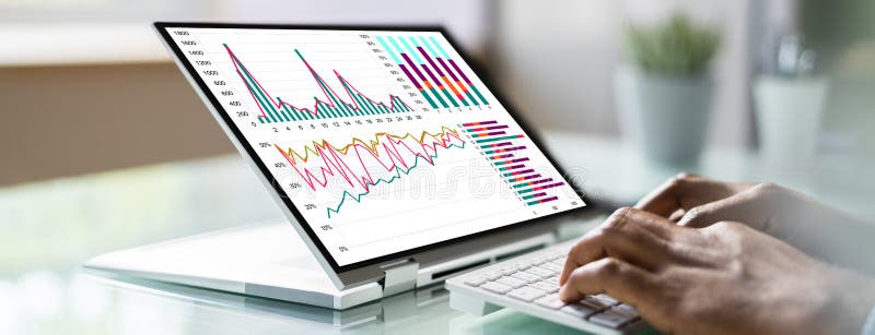 Digital Marketing Data Chart Stock Image - Image of screen ...