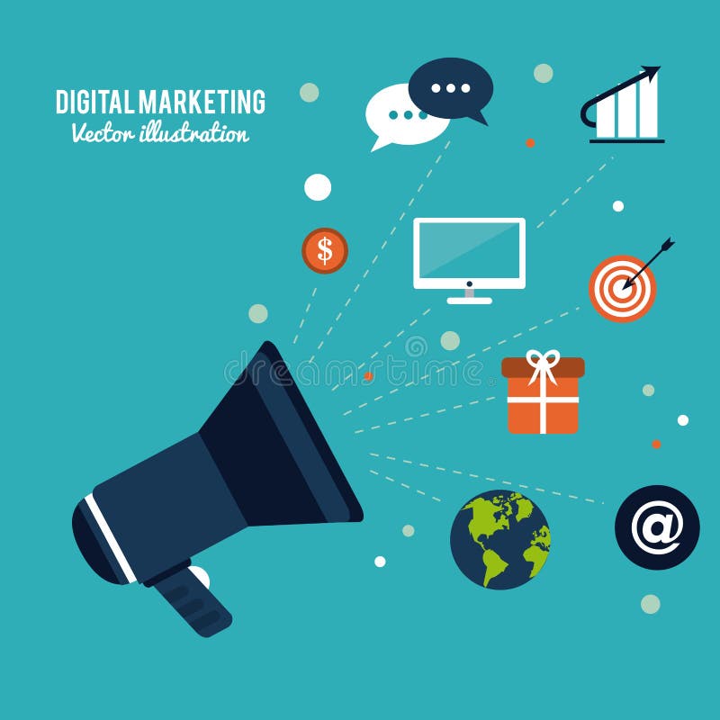 Digital Marketing design stock vector. Illustration of connection ...