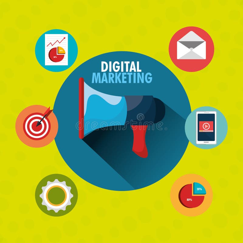 Digital marketing design stock illustration. Illustration of sign ...