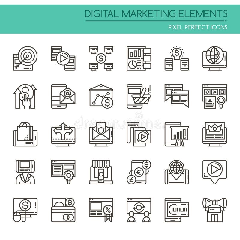 Digital marketing Elements stock vector. Illustration of email - 94653318