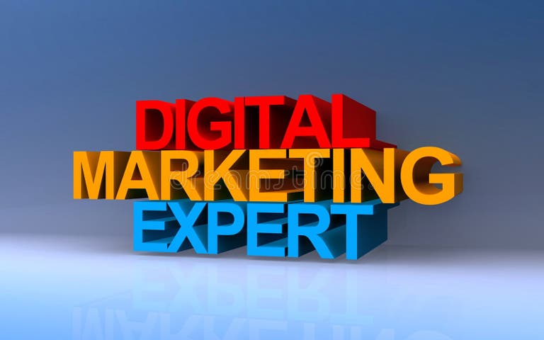 Digital Marketing Expert on Blue Stock Illustration - Illustration of ...