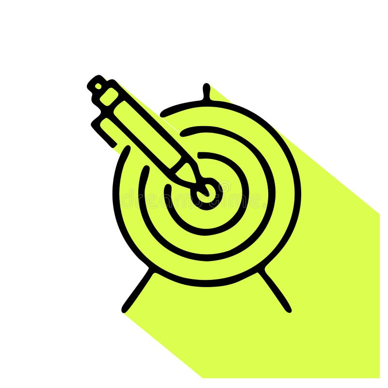 Digital Marketing Flat Line Icon. Target, Aim with Pen Vector ...