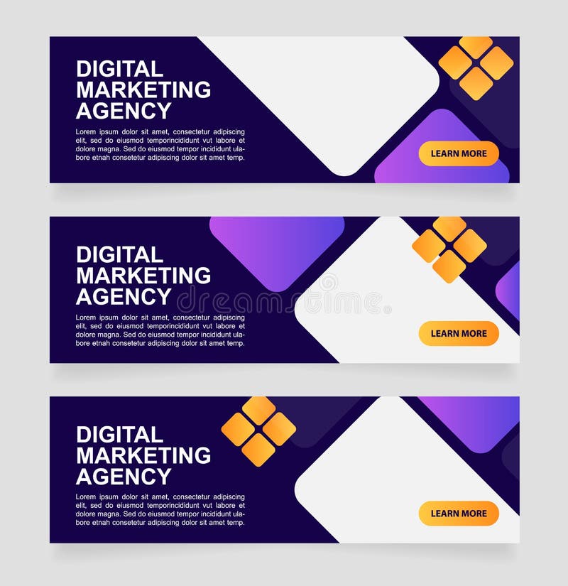 Digital Marketing Forum for Employees Web Banner Design Template Stock ...