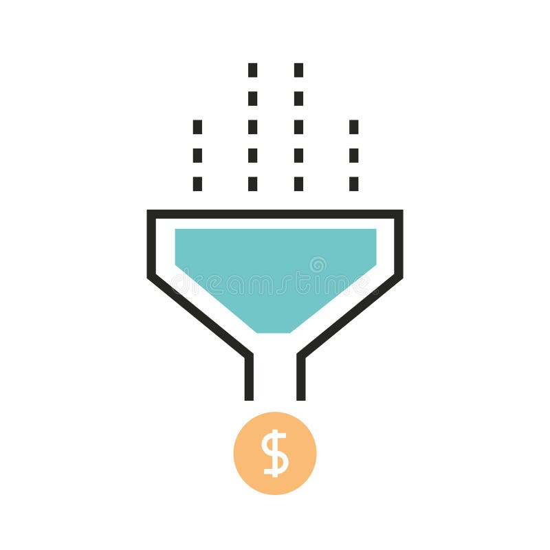 Digital Marketing Funnel Optimization Line and Fill Stock Vector ...