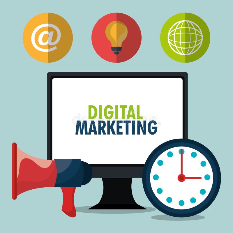 Digital Marketing Graphic Design. Stock Vector - Illustration of ...
