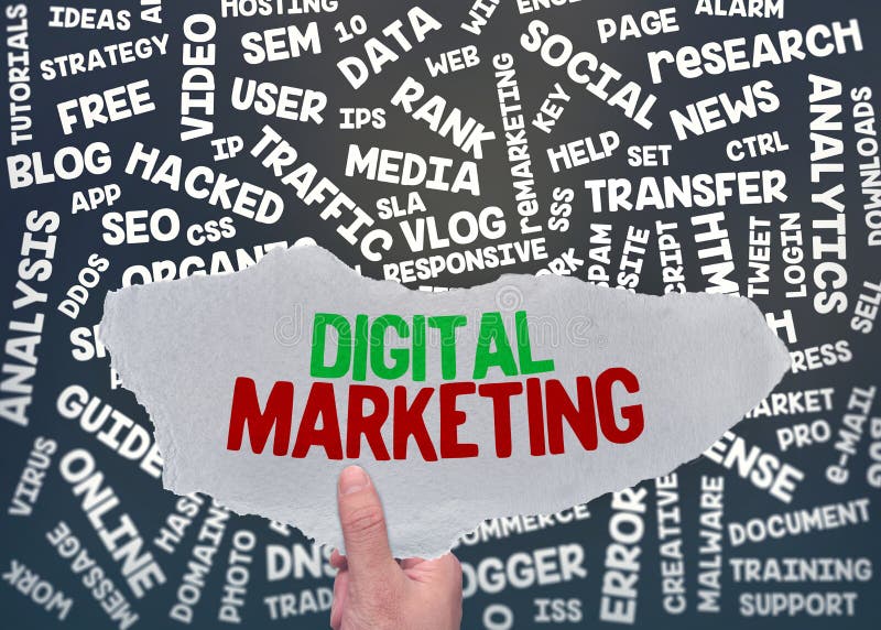 Digital Marketing, Hands Holding Blank Paper Stock Photo - Image of ...