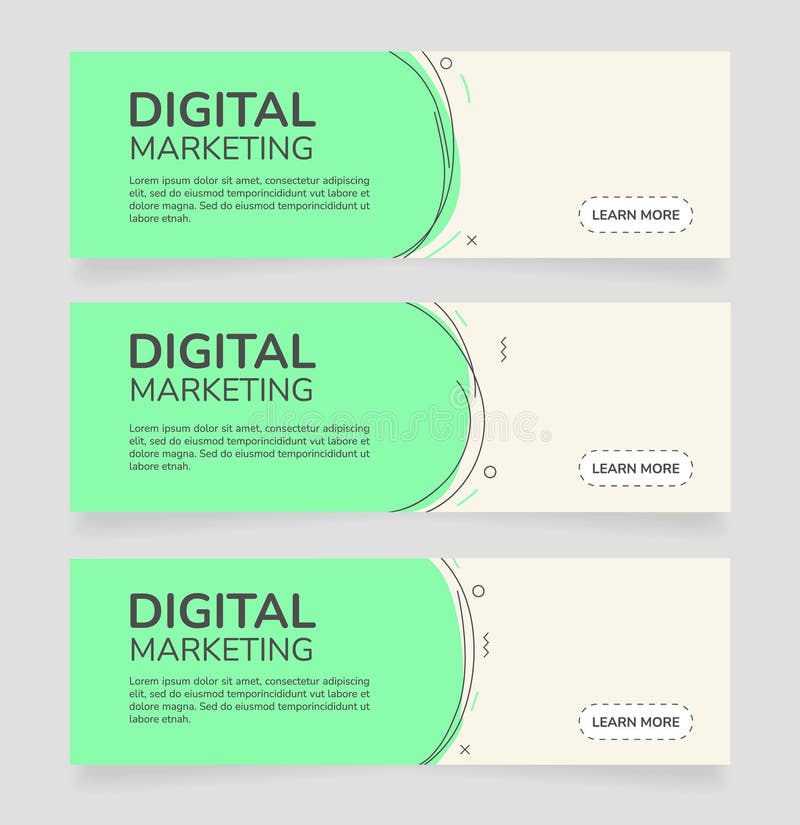 Digital Marketing Horizontal Web Banner Design Template Stock Vector ...