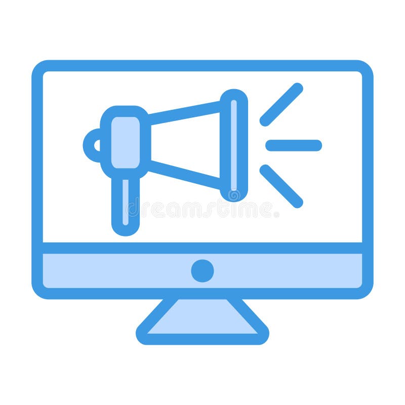 Digital Marketing Icon in Blue Style for Any Projects Stock Vector ...