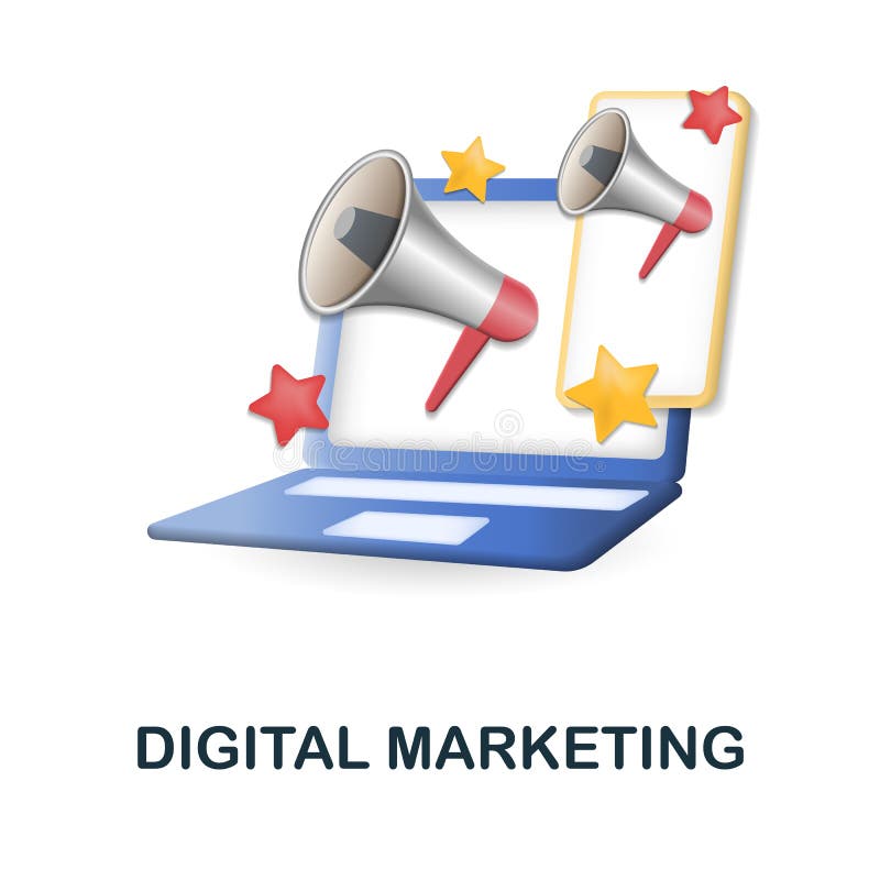 Digital Marketing Icon. 3d Illustration from Digital Marketing ...