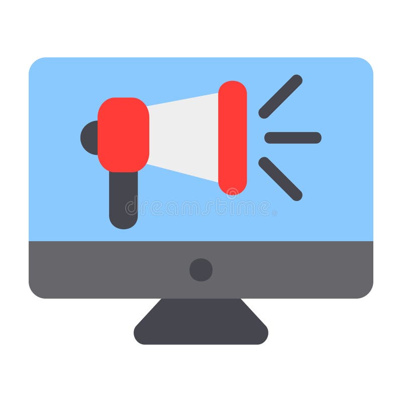 Digital Marketing Icon in Flat Style for Any Projects Stock Vector ...