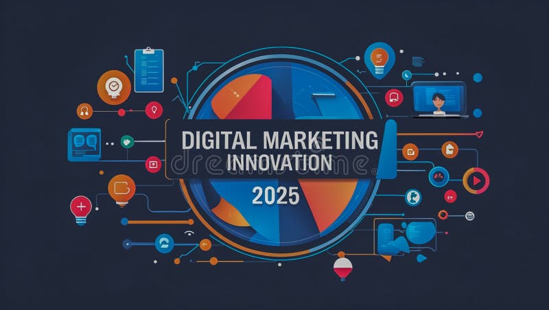 Digital Marketing Innovation for 2025 Stock Illustration - Illustration ...