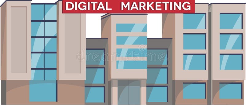 Digital Marketing Institute Building Illustration Vector. Isolated Flat ...